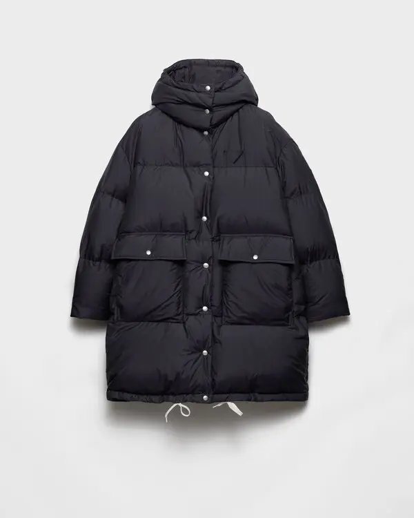 Prada Soft Canvas Down Parka - Navy