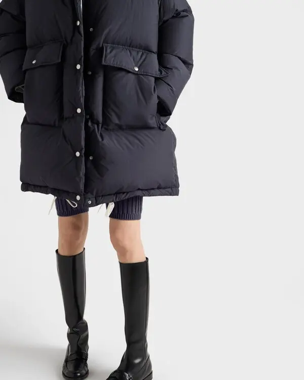 Prada Soft Canvas Down Parka - Navy