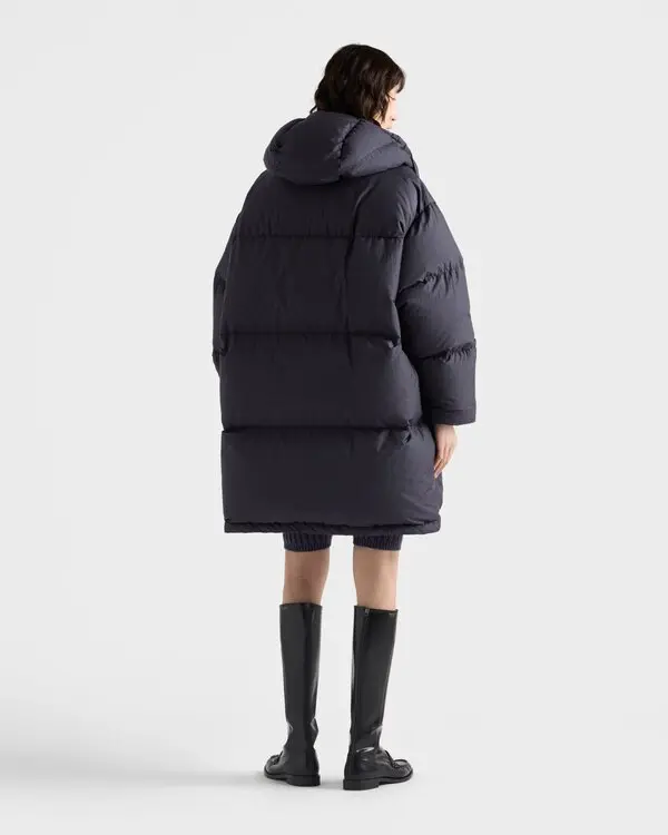 Prada Soft Canvas Down Parka - Navy