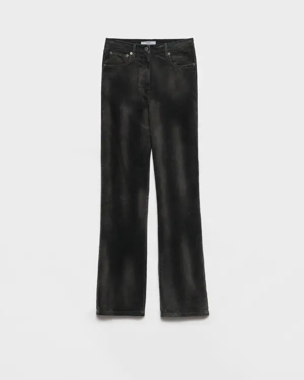 Prada Corduroy Flared Five-pocket Pants