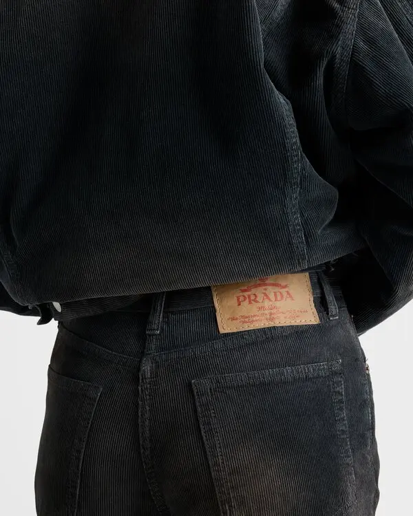 Prada Corduroy Flared Five-pocket Pants
