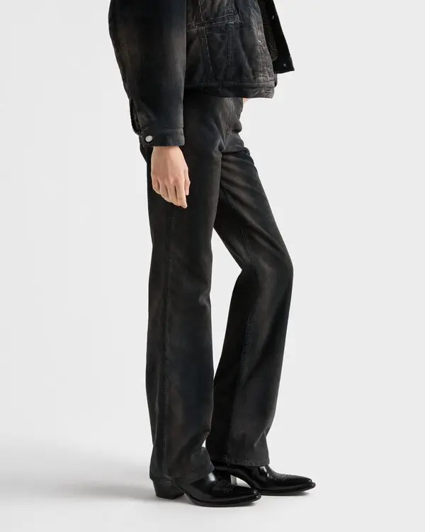 Prada Corduroy Flared Five-pocket Pants
