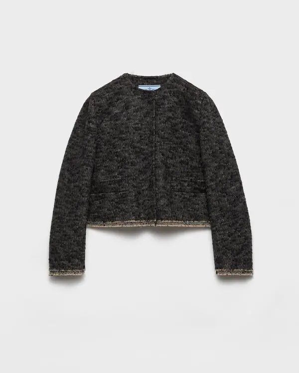 Prada Single-breasted Double Tweed Jacket