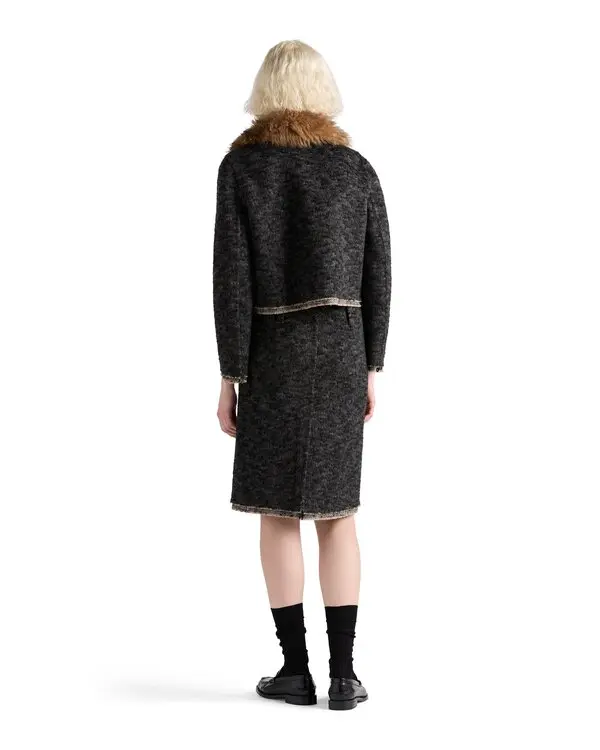 Prada Single-breasted Double Tweed Jacket
