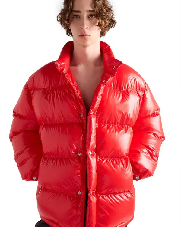Prada Medium-weight Re-nylon Down Jacket - Red