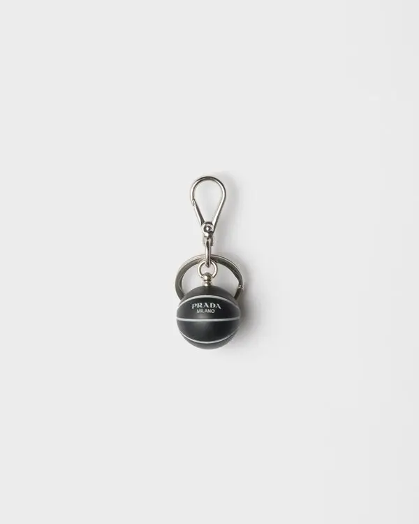 Prada Metal Basketball Keychain - Pewter/black