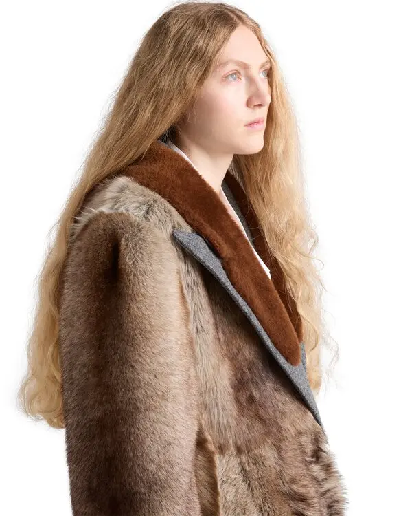 Prada Shearling And Cloth Coat