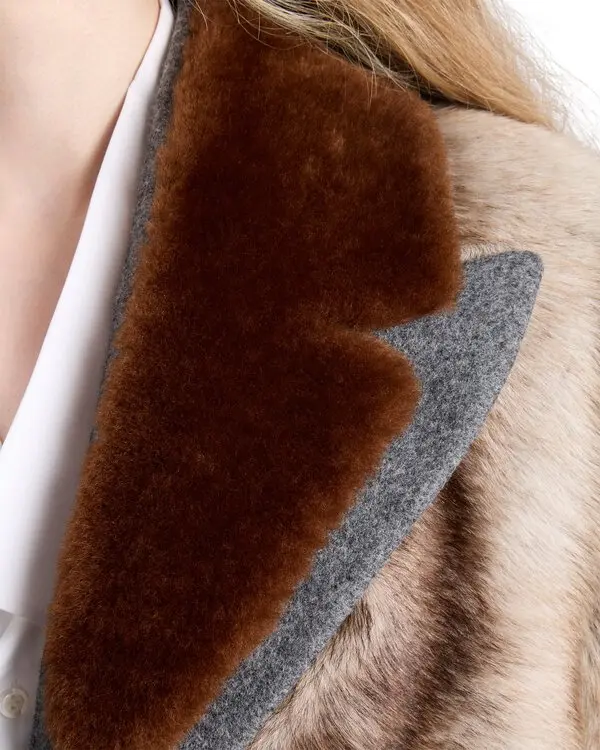 Prada Shearling And Cloth Coat