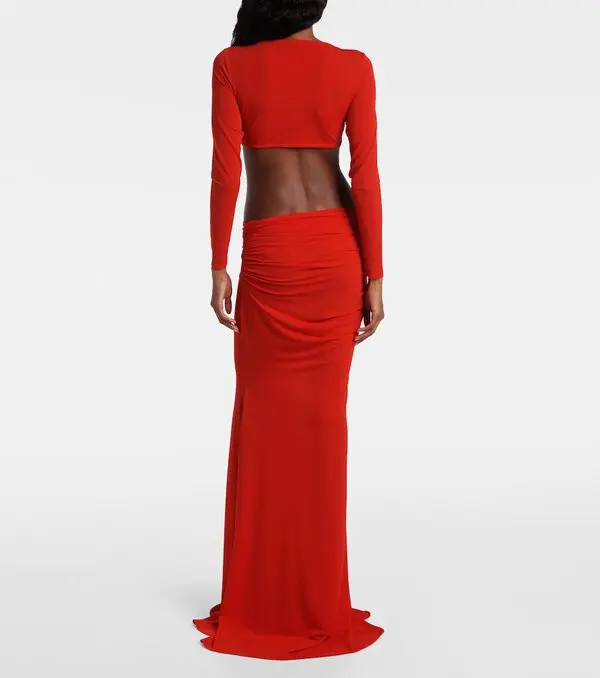 Alex Perry Gathered Crêpe Jersey Gown