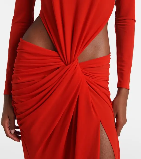 Alex Perry Gathered Crêpe Jersey Gown
