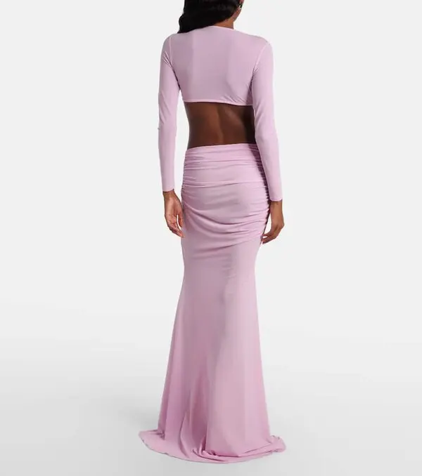 Alex Perry Gathered Crêpe Jersey Gown