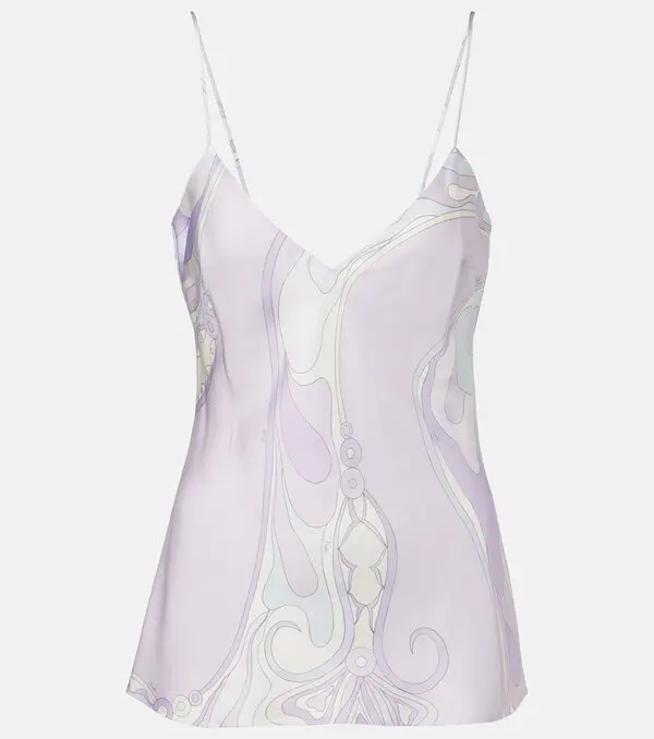 Emilio Pucci Orchidee Silk Satin Camisole - Multicoloured