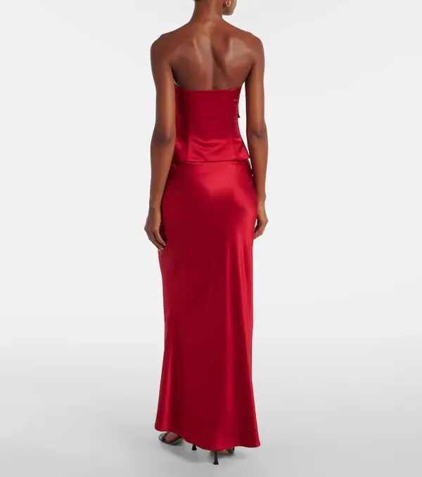 THE SEI Draped Silk Charmeuse Bustier