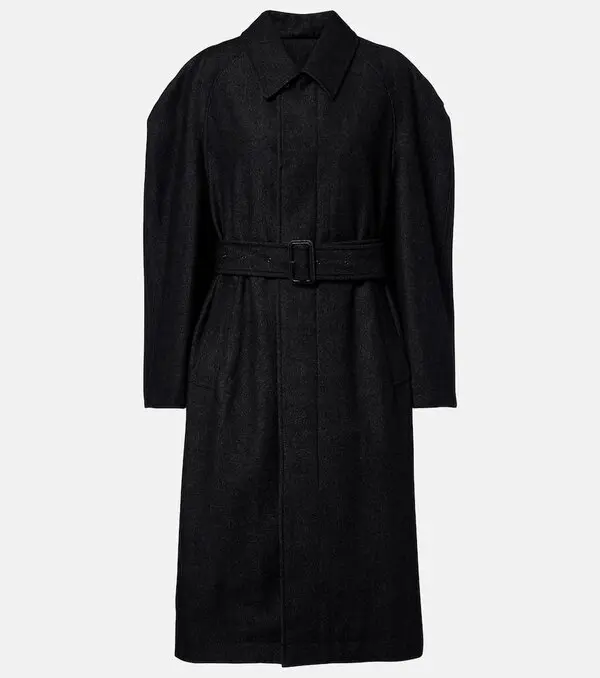 LEMAIRE Belted Wool And Cotton Twill Coat
