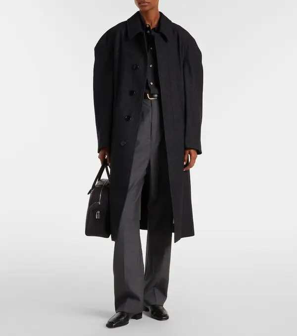 LEMAIRE Belted Wool And Cotton Twill Coat