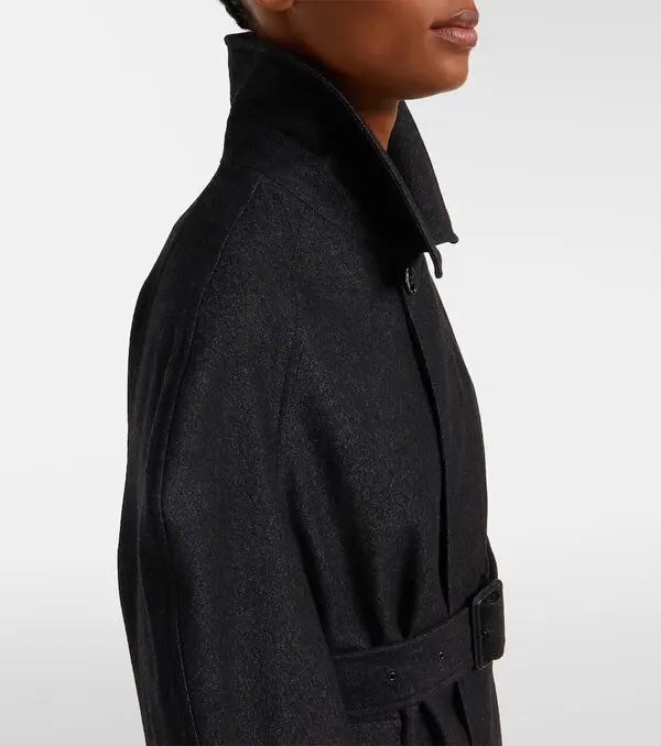 LEMAIRE Belted Wool And Cotton Twill Coat