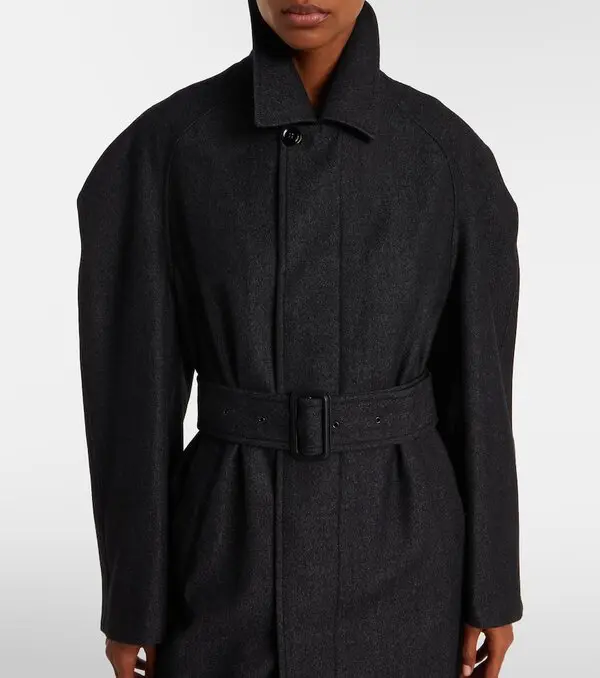 LEMAIRE Belted Wool And Cotton Twill Coat