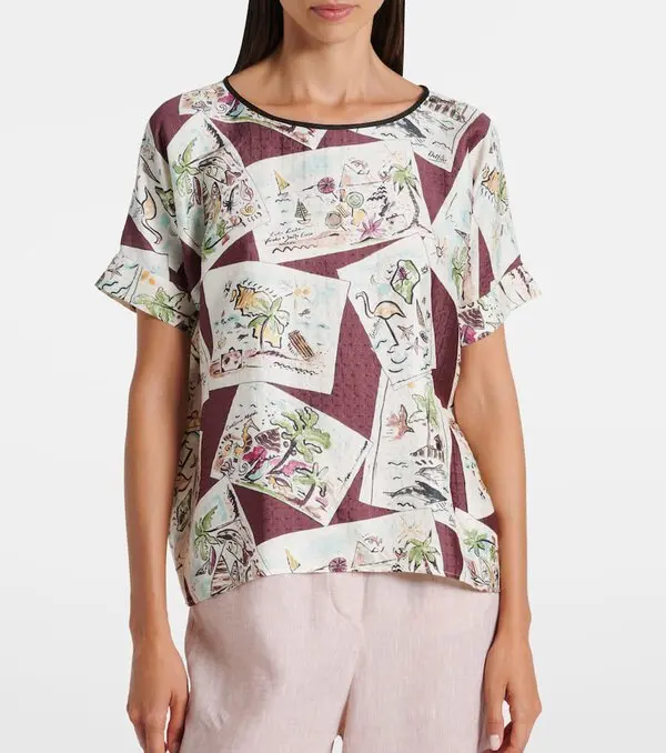 Loro Piana Rosemary Printed Silk Top