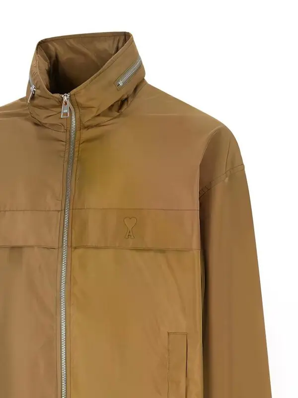 AMI Paris Coupe Zip Windbreaker - Brown