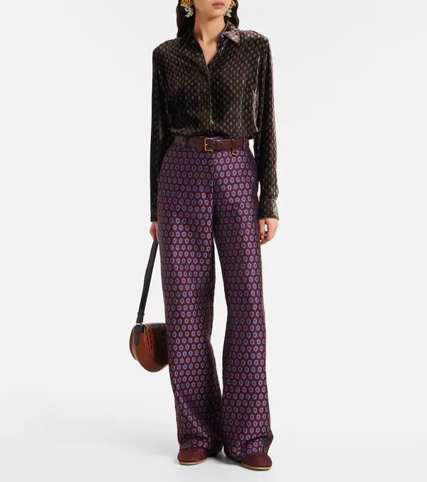 Dries Van Noten Printed Velvet Shirt