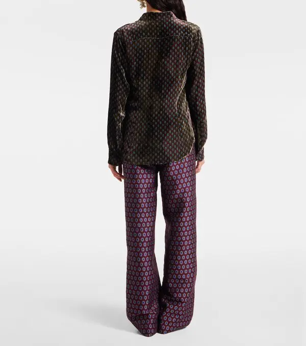 Dries Van Noten Printed Velvet Shirt