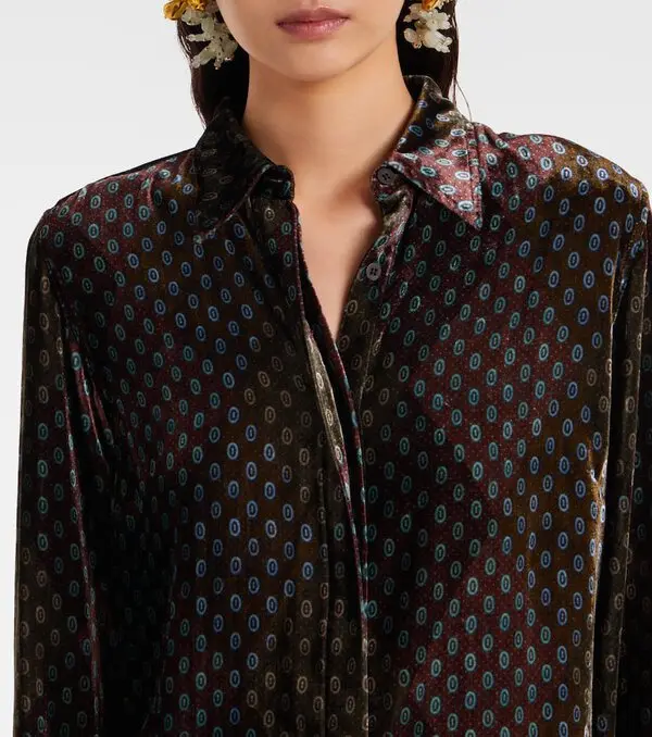 Dries Van Noten Printed Velvet Shirt