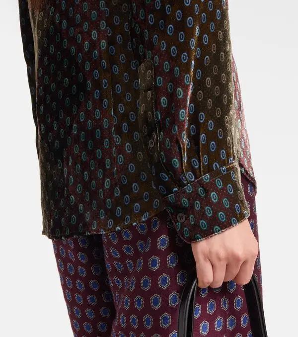 Dries Van Noten Printed Velvet Shirt