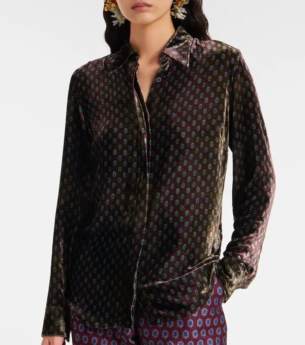 Dries Van Noten Printed Velvet Shirt
