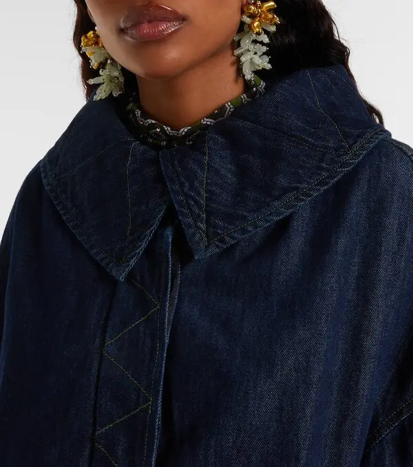 Dries Van Noten Hooded Denim Jacket - Blue