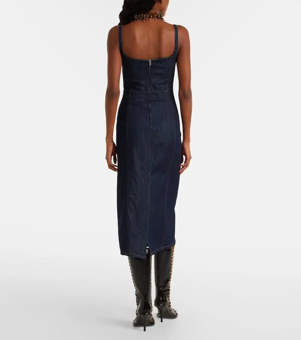 Dries Van Noten Denim Midi Dress - Blue