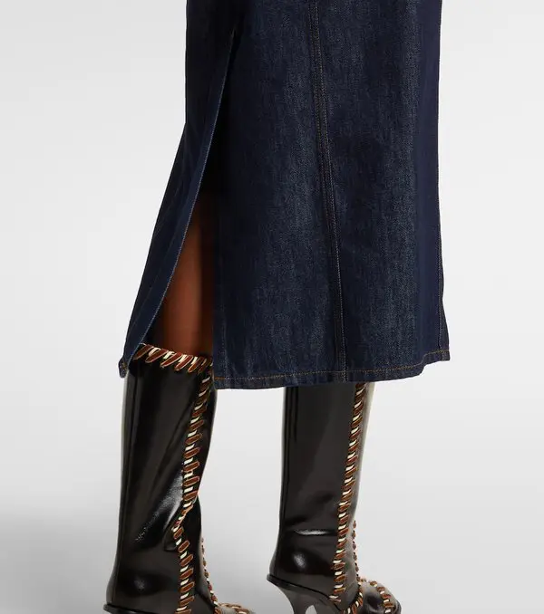 Dries Van Noten Denim Midi Dress - Blue