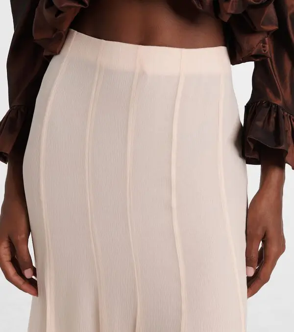 Chloé Pleated Silk Muslin Maxi Skirt