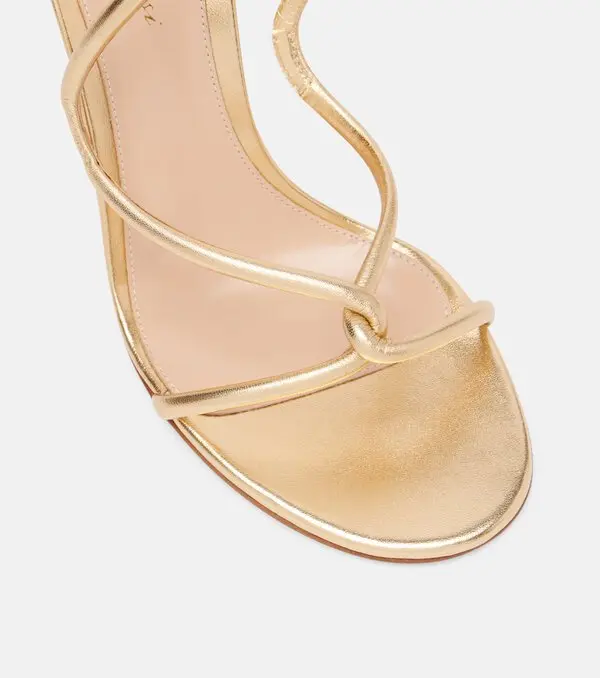 GIANVITO ROSSI Jungle Mamba 105 Leather Sandals - Gold
