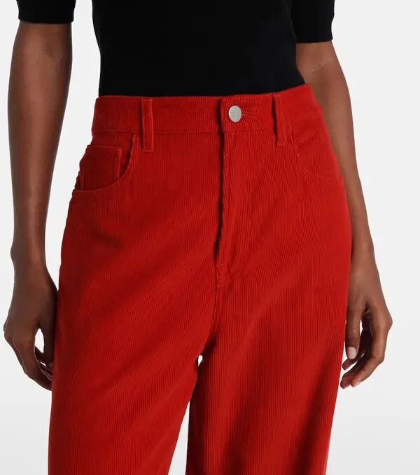 RÓHE Cotton Corduroy Wide-leg Pants - Red