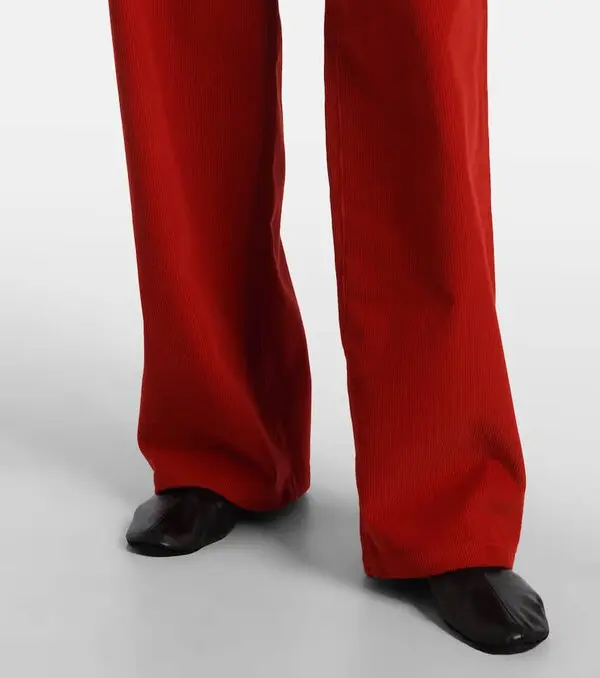 RÓHE Cotton Corduroy Wide-leg Pants - Red
