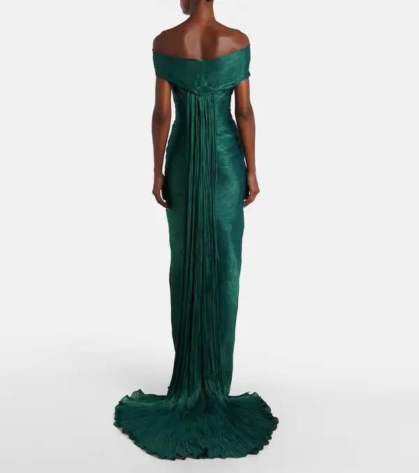 MARMAR HALIM Ruched Off-shoulder Bustier Gown