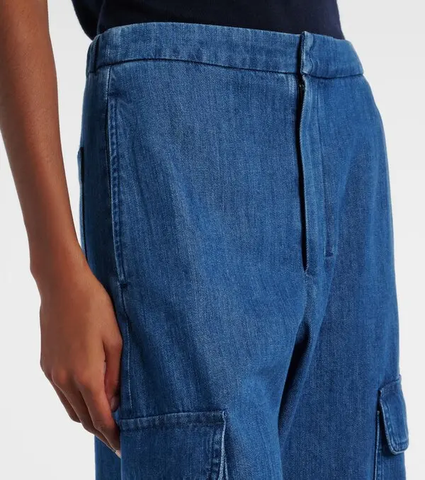 Max Mara Cropped Cotton Cargo Jeans