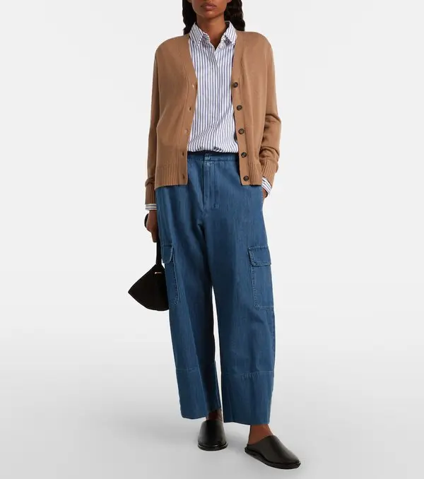 Max Mara Cropped Cotton Cargo Jeans