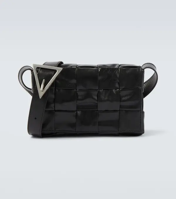 Bottega Veneta Cassette Small Leather Crossbody Bag - Black