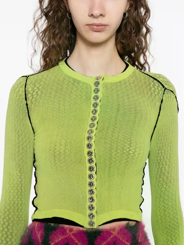 CHOPOVA LOWENA Fishnet-layer Cardigan