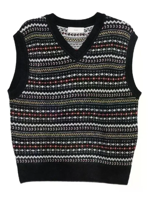 DUNST Fairisle Patterned V-neck Vest