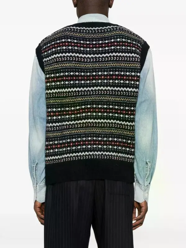 DUNST Fairisle Patterned V-neck Vest