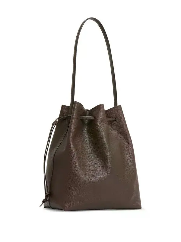 MANSUR GAVRIEL Logo-print Leather Bucket Bag - Brown