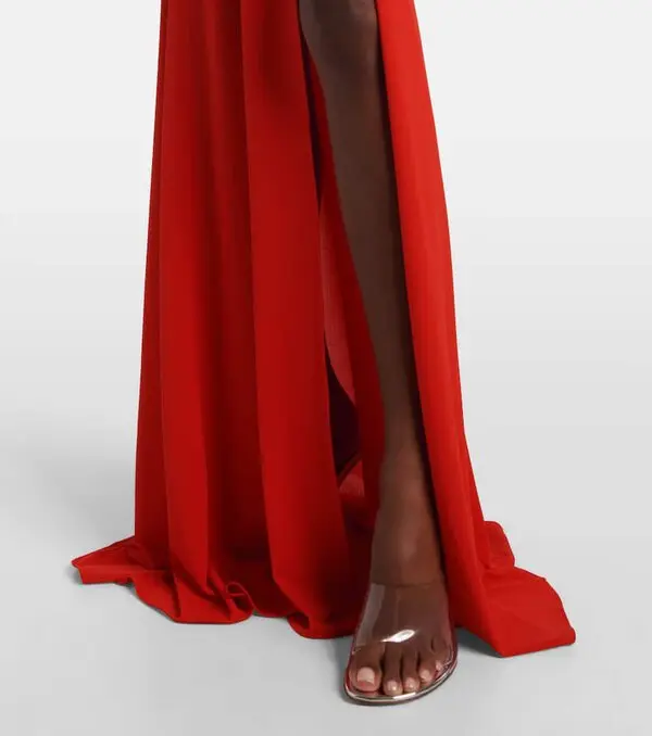 Alex Perry Gathered Crepe Jersey Gown