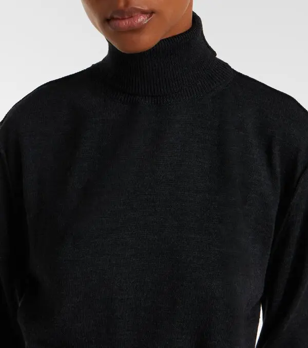 LEMAIRE Turtleneck Wool-blend Midi Dress