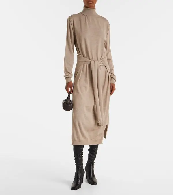 LEMAIRE Wool-blend Midi Dress
