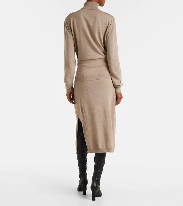 LEMAIRE Wool-blend Midi Dress