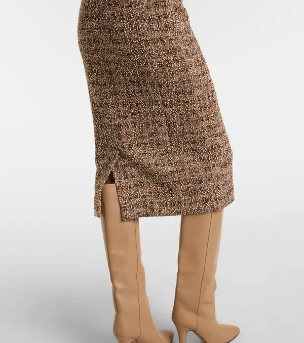 Max Mara Giugno Cotton And Wool-blend Midi Dress
