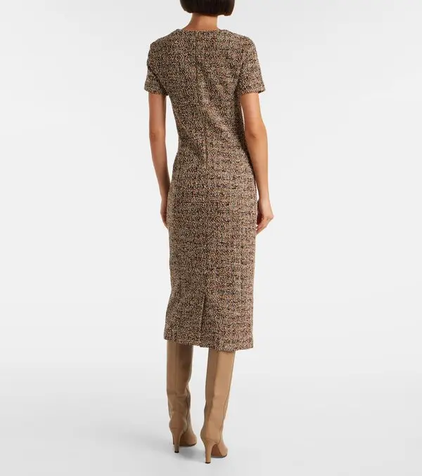 Max Mara Giugno Cotton And Wool-blend Midi Dress