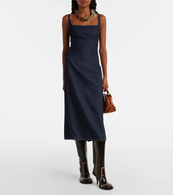 Dries Van Noten Denim Midi Dress